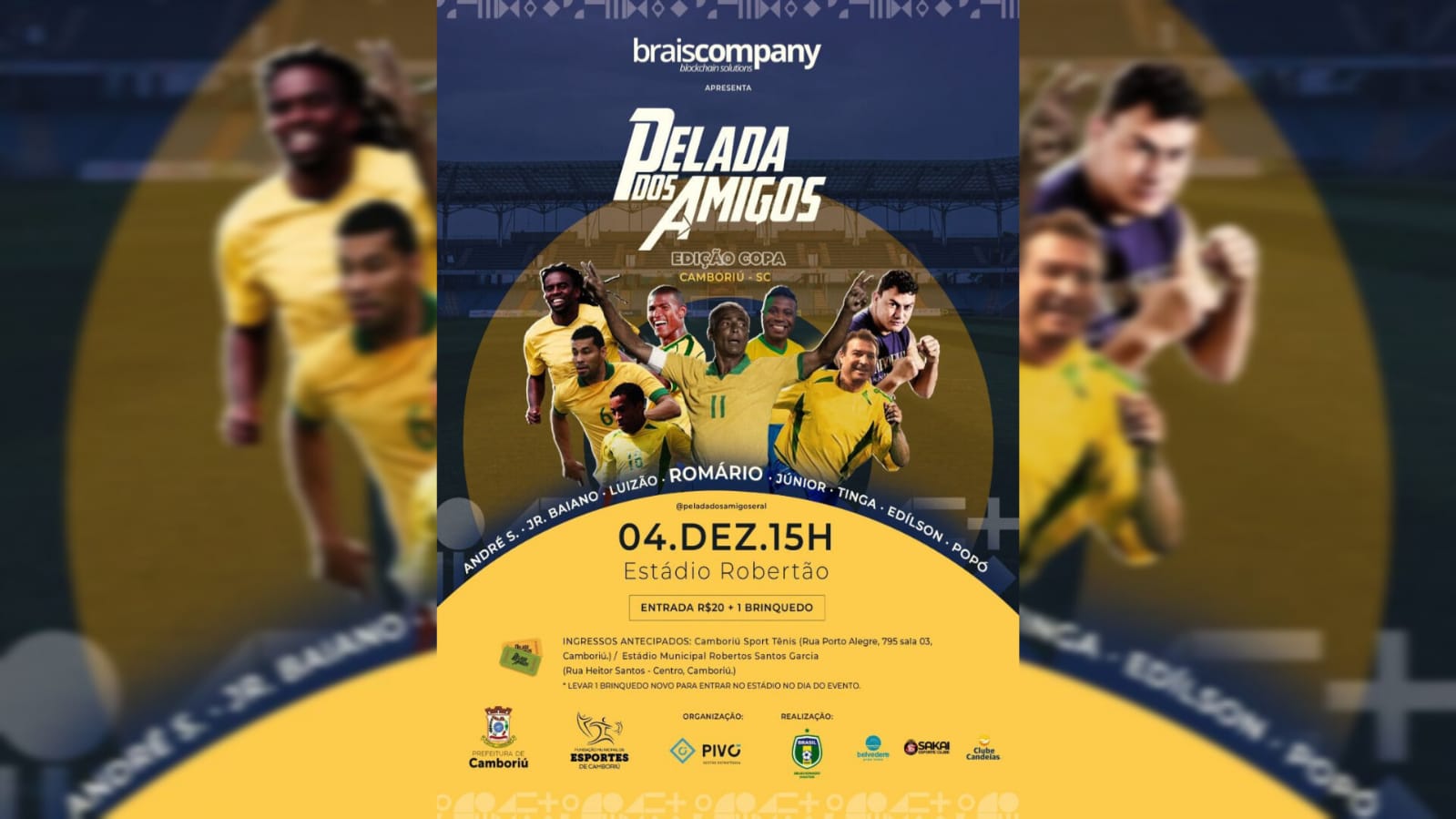 Romário estará em Camboriú para a disputa da Pelada dos Amigos – Edição ...