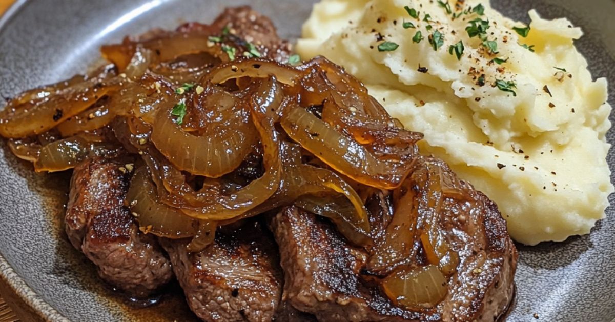 Bife acebolado com purê de batata: refeição com sabor de infância