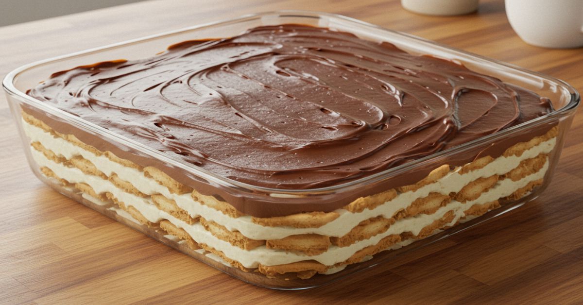 Torta de bolacha com creme branco e ganache: veja como é fácil de fazer